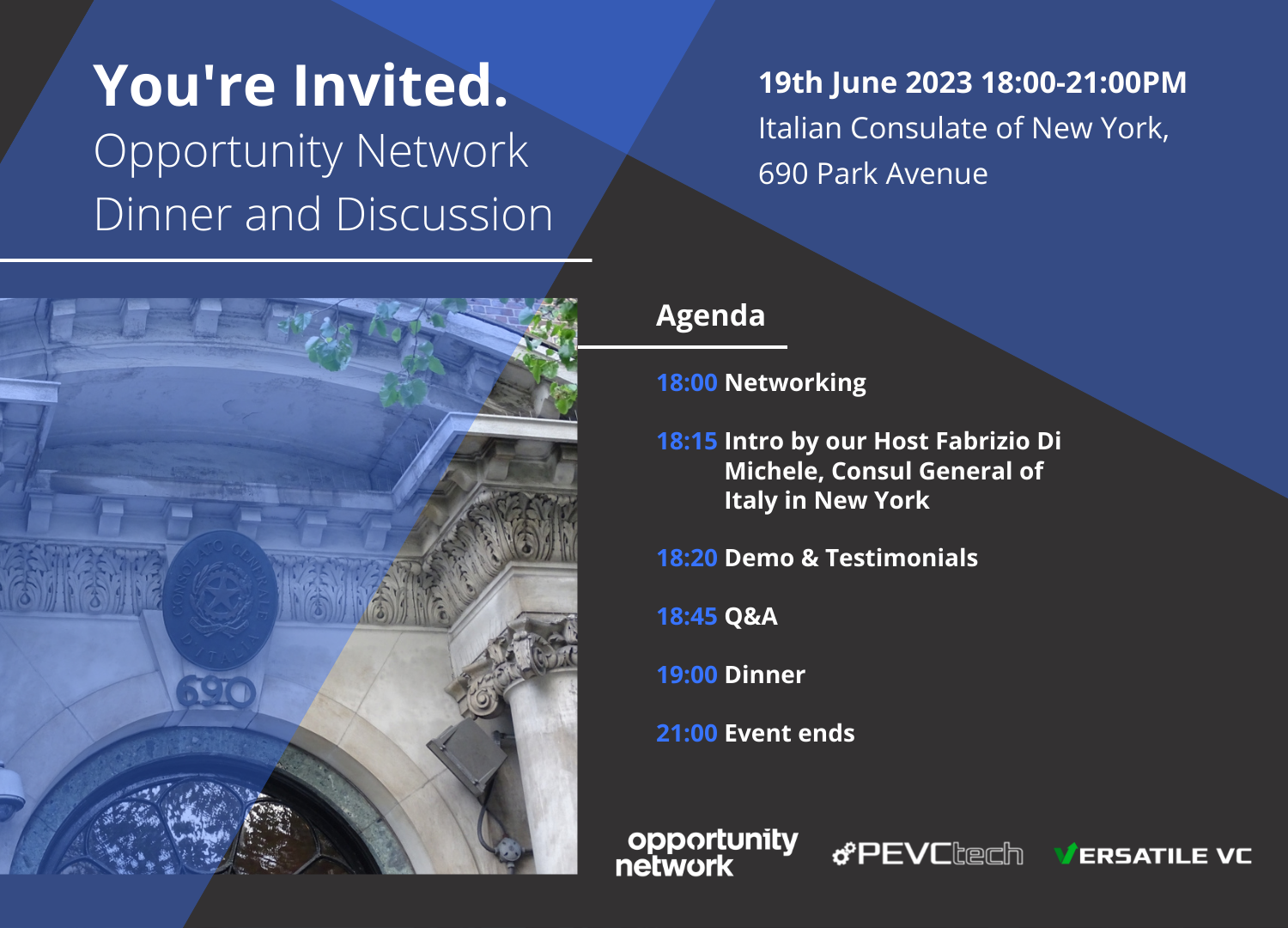 Monday, 6/19, NYC: Dinner at the Italian Consulate of NY - AltsTech